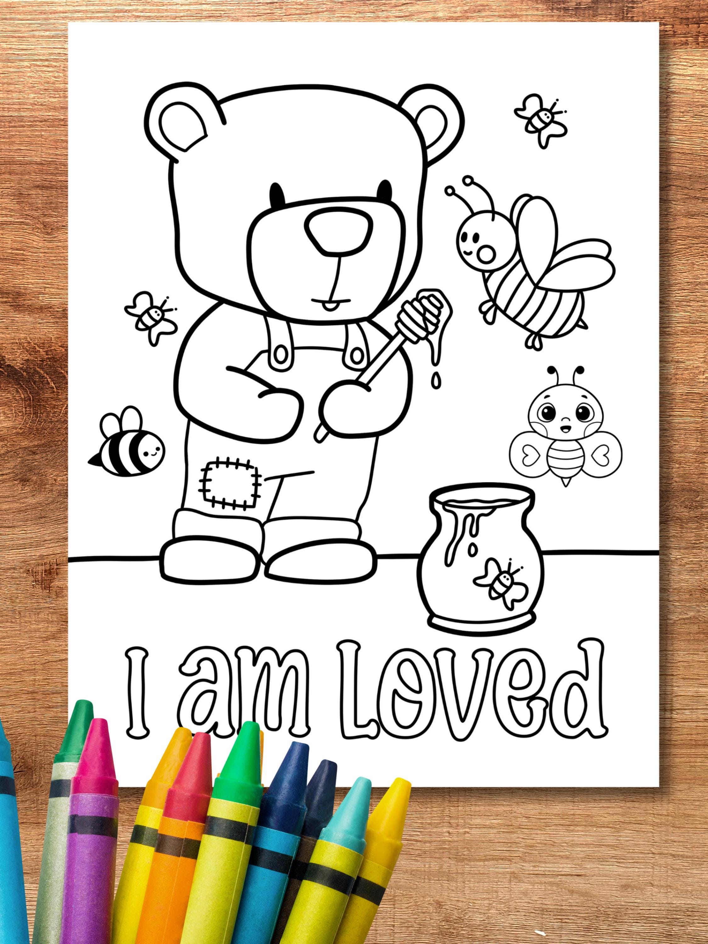 Positive Affirmation Coloring Pages for Kids Digital Printable Fun ...