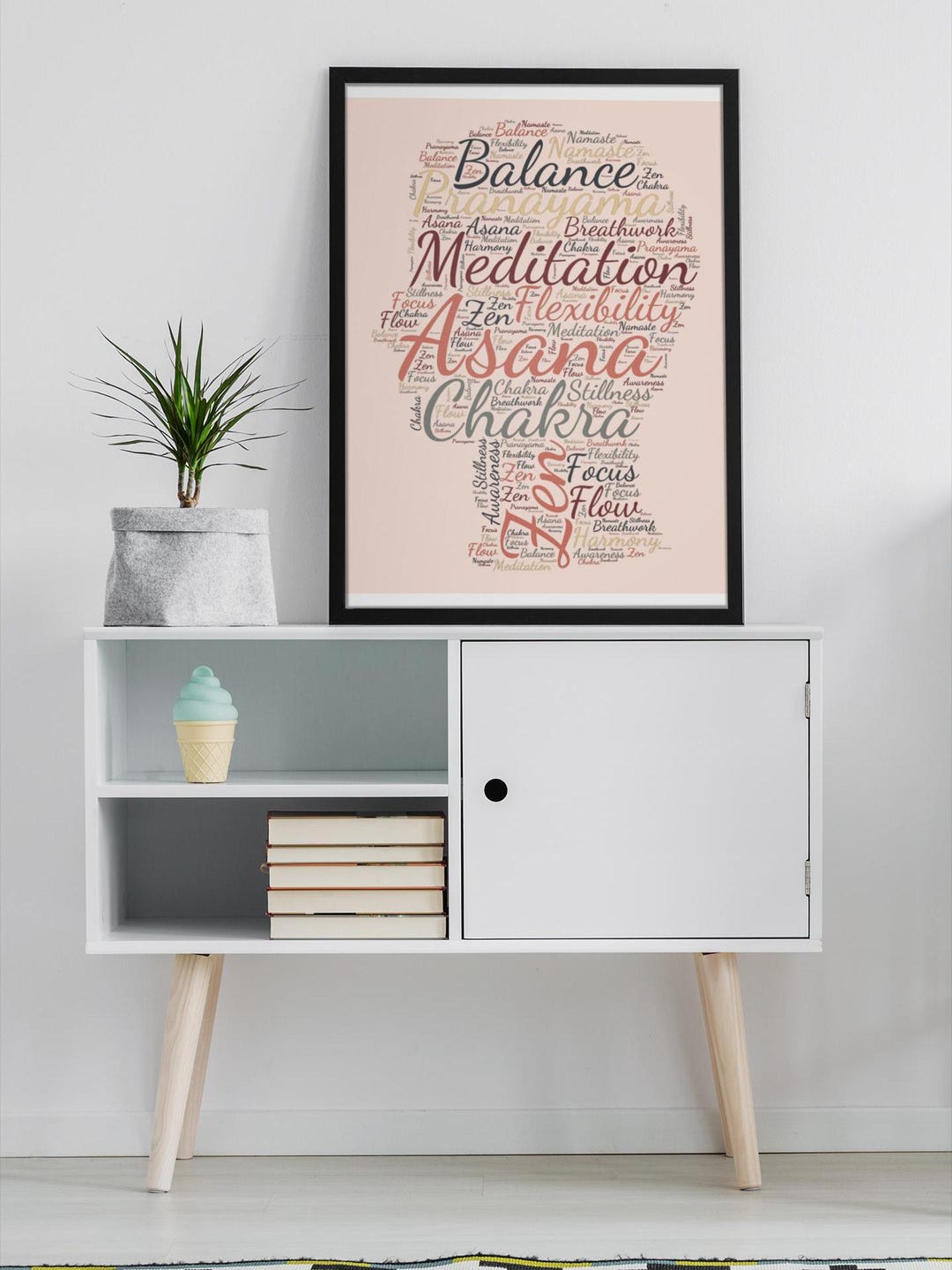 Zen Word Cloud Art Print: Mindfulness Meditation Decor (digital ...