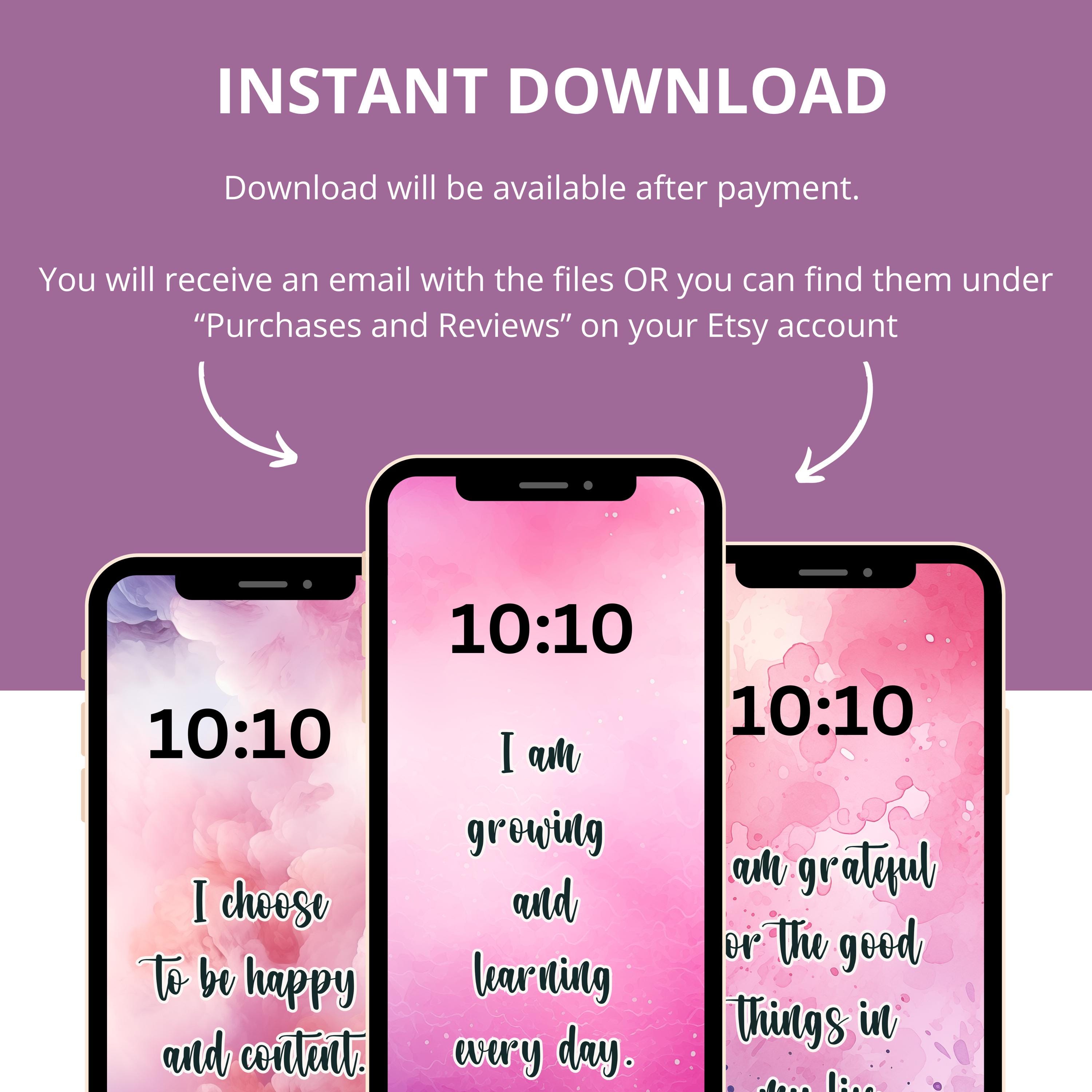 Pink Positive Affirmation Phone Wallpaper Set of 25 Pink Themed ...