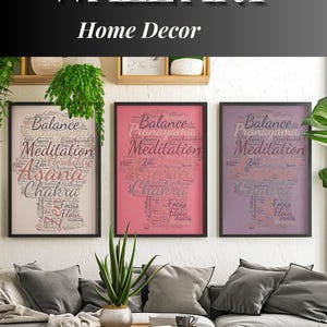 Digital Mindfulness Wall Art for Yoga Studio & Home Relaxation ...