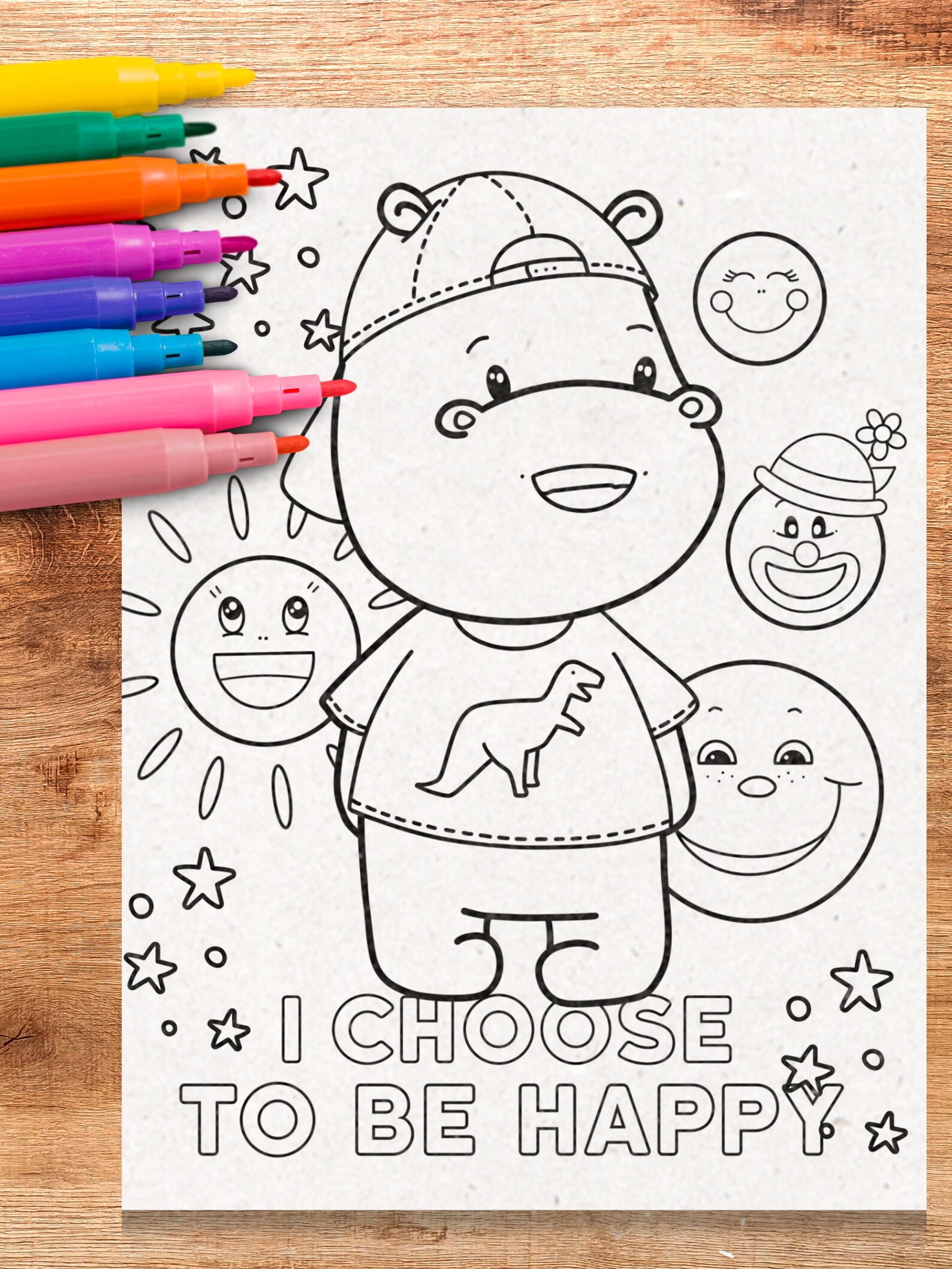 Positive Affirmation Coloring Pages for Kids Digital Printable Fun ...