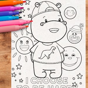 Positive Affirmation Coloring Pages for Kids Digital Printable Fun ...