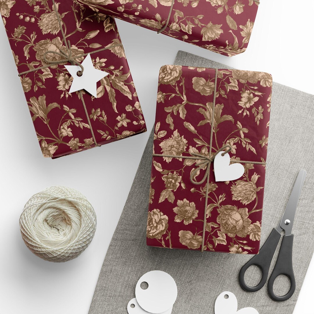 Toile Wrapping Paper for Birthday Toile Gift Wrap for Special Occasions ...
