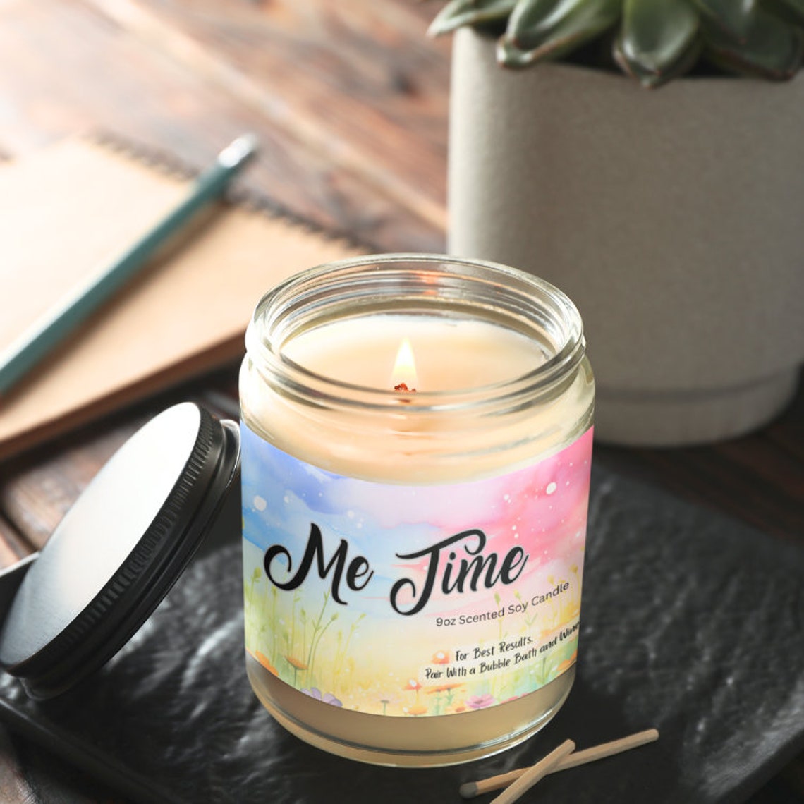 Self Care Soy Candle for Me Time and Relaxation Long-lasting ...