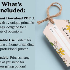 Printable Gift Tag Digital Download Valentine Mother Day Gift Label PDF ...