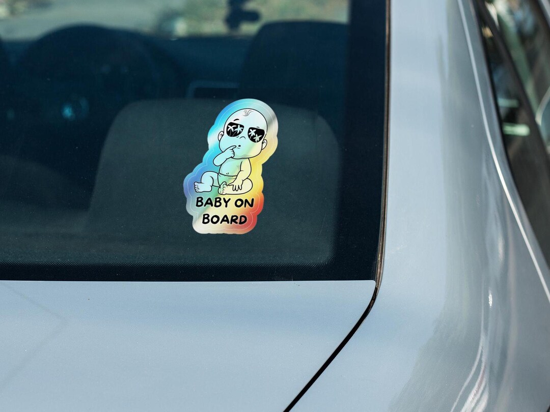 Holographic Baby on Board Die-cut Sticker Hologram Baby Sticker Safe ...