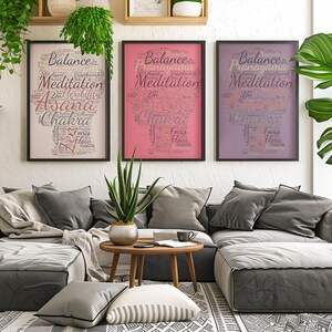 Digital Mindfulness Wall Art for Yoga Studio & Home Relaxation ...