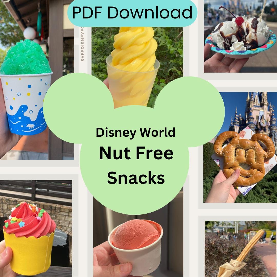 Nut Free Disney Snack Guide Instant Reference - Etsy