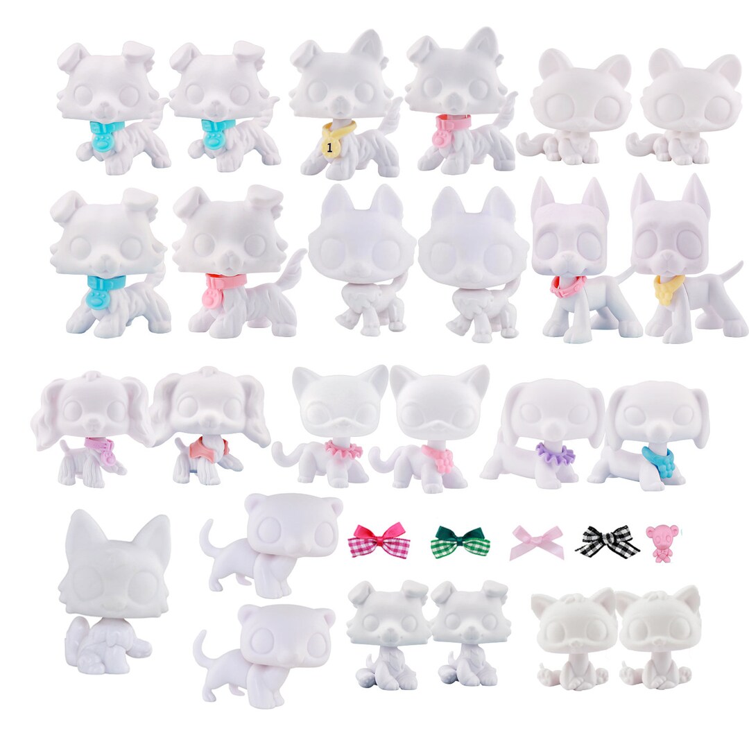 25pcs Lps White Bases for Custom Lps Collie Cat Dachshund Great Dane ...