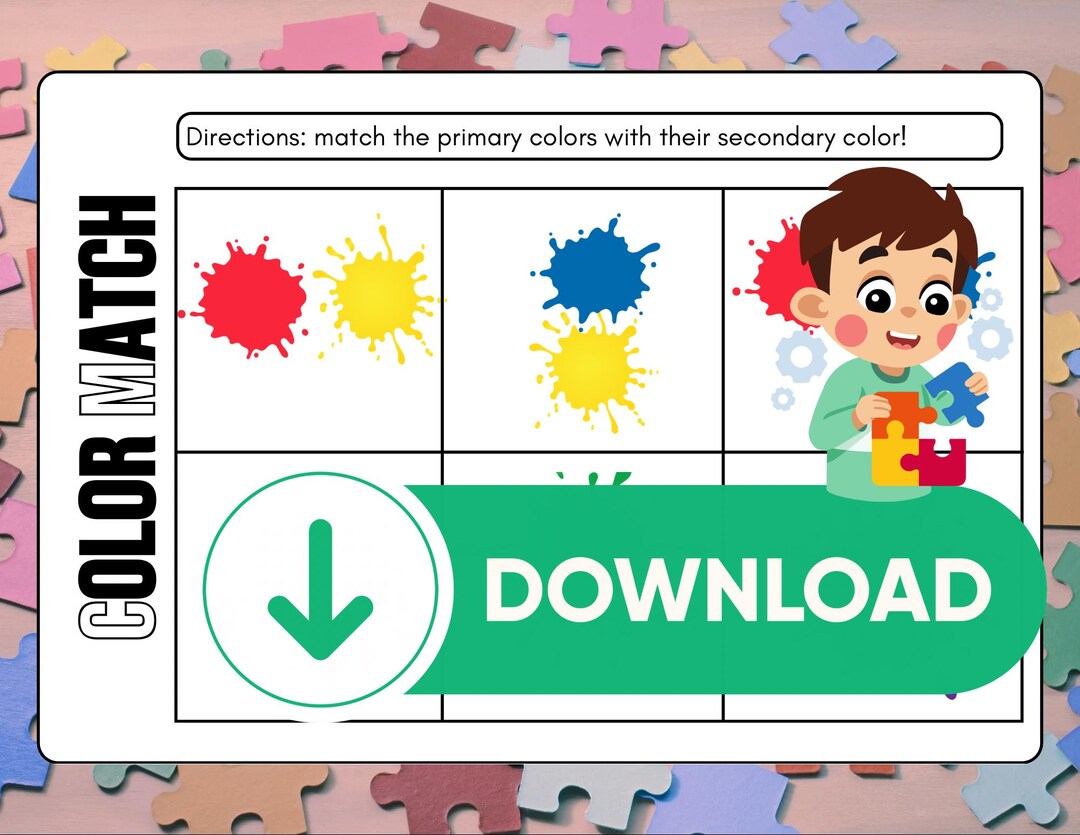Primary & Secondary Colors Puzzle – Color Mixing Learning, Educational ...