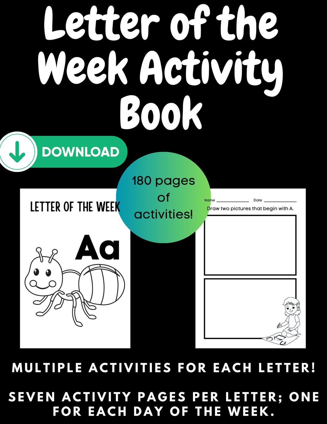 Printable Alphabet Activities: Letter of the Week Activity Book for ...
