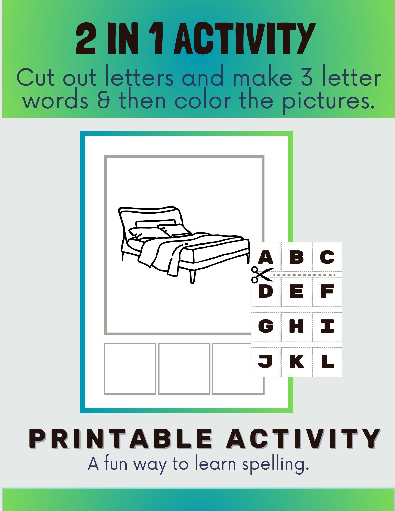 Kids Spelling Fun: Printable Activity Book | Educational Spelling Games ...