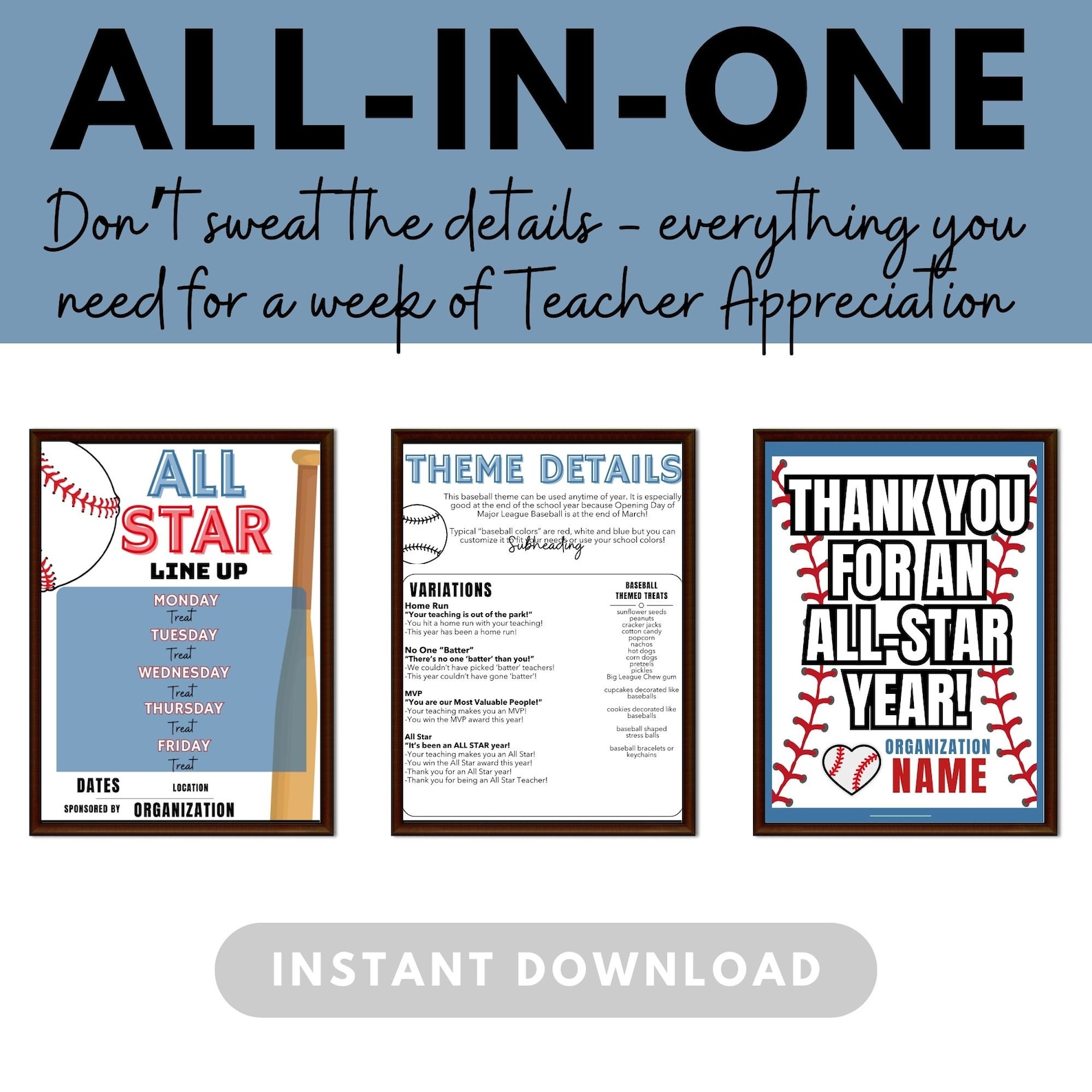 Baseball Teacher Appreciation Week Bundle - Etsy