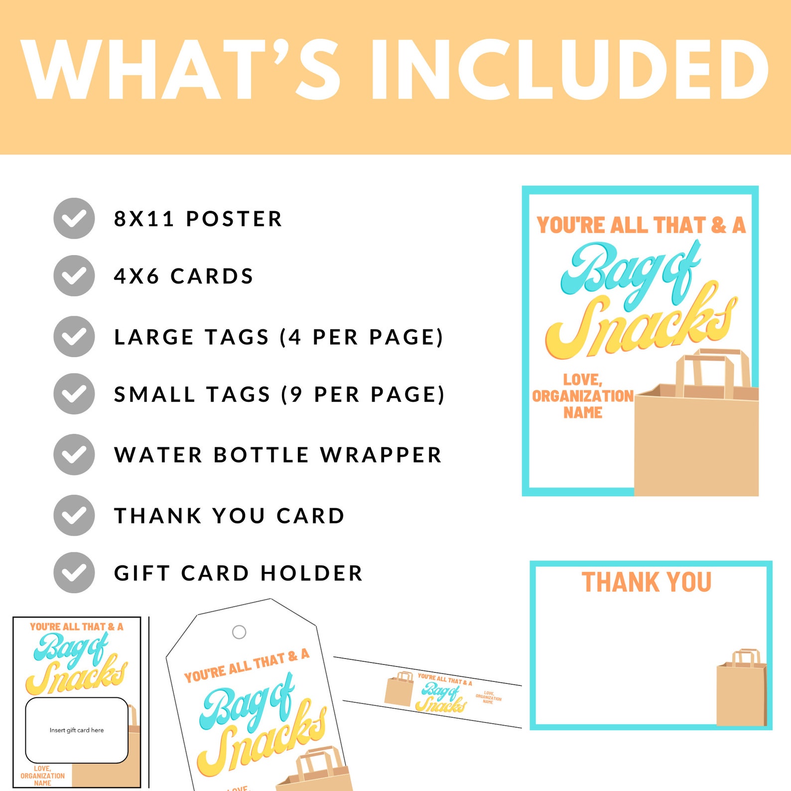 All That and a Bag of Snacks - Teacher Appreciation Printables - Etsy