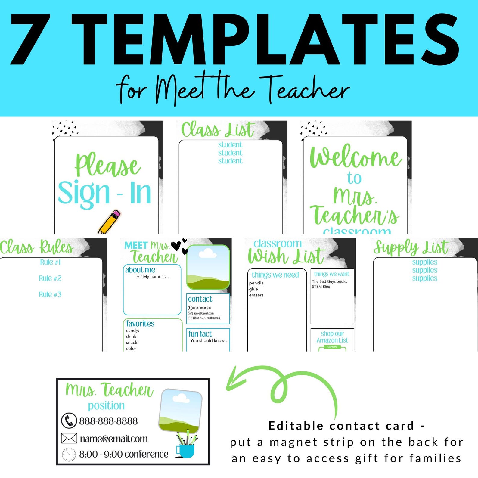 Editable Meet the Teacher Forms - Best in Class - Etsy