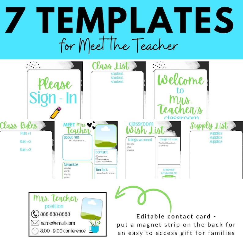 Editable Meet the Teacher Forms - Best in Class - Etsy