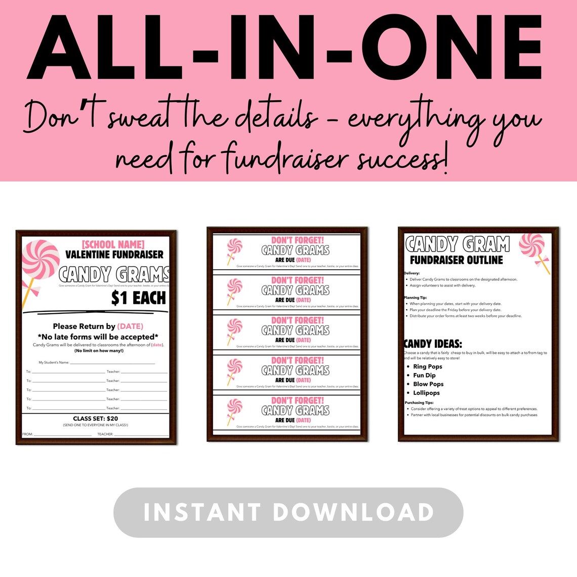 EDITABLE Valentine's Day Candy Gram Fundraiser for February - Etsy