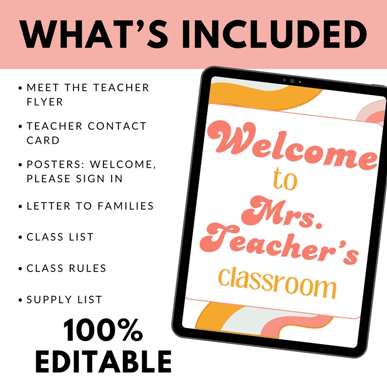 Editable Meet the Teacher Forms - Pretty in Pink - Etsy