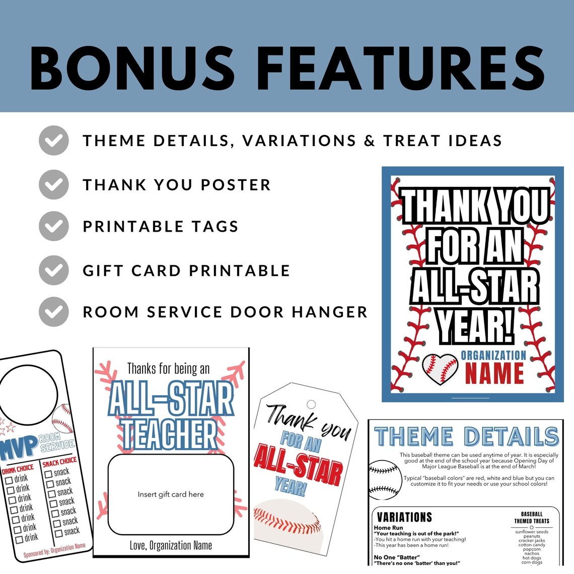 Baseball Teacher Appreciation Week Bundle - Etsy