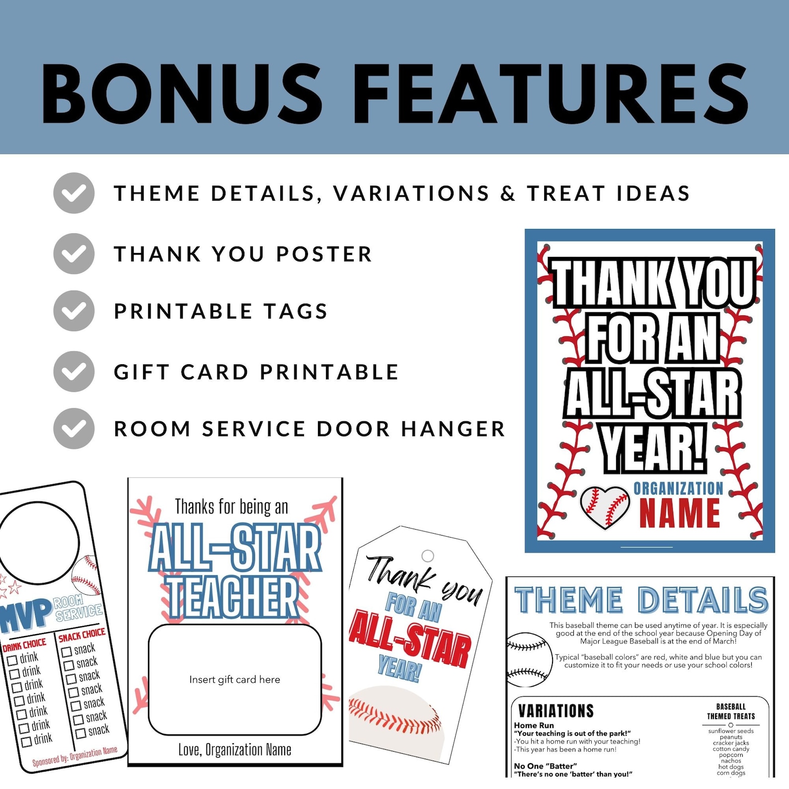 Baseball Teacher Appreciation Week Bundle - Etsy