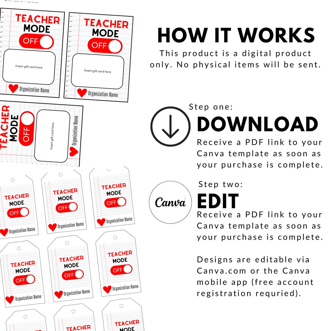 End of Year Teacher Appreciation Printable Tags - Etsy