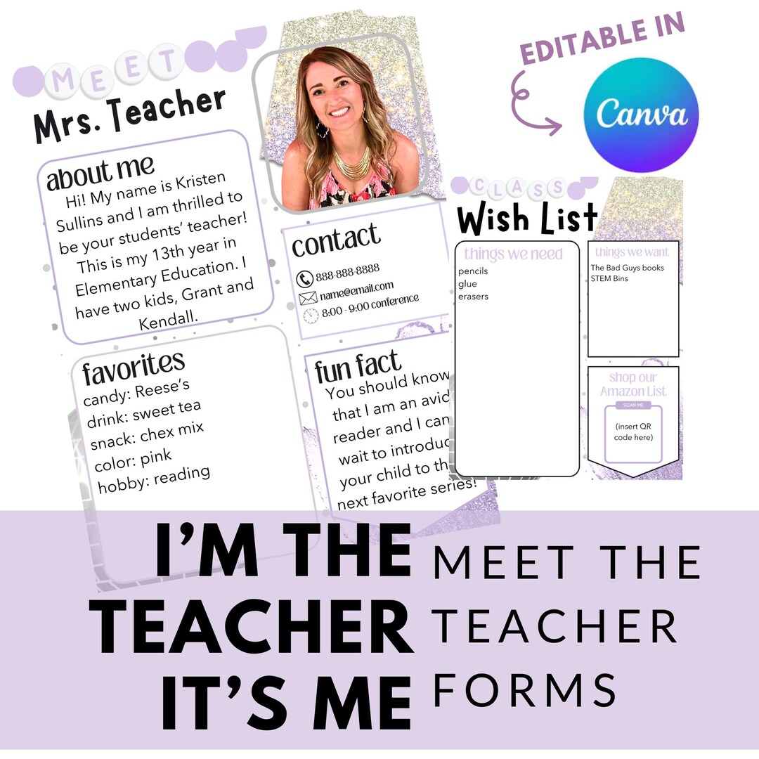 Editable Meet the Teacher Forms I'm the Teacher, It's Me taylor Swift ...