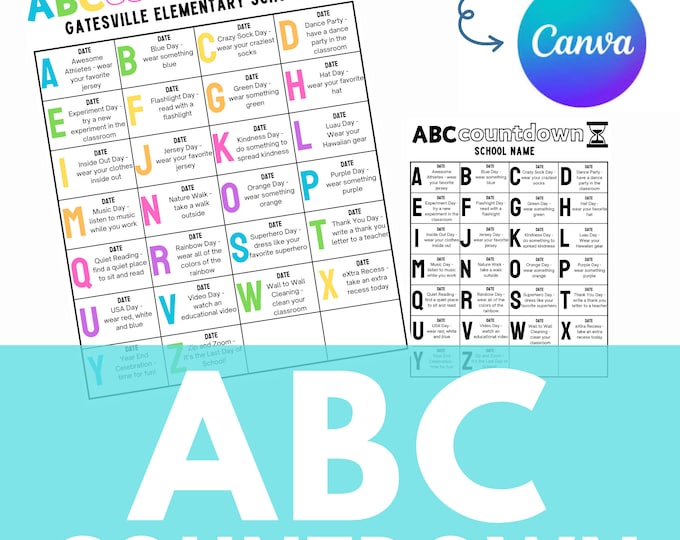 ABC Countdown to Summer End of Year Countdown Activity - Etsy