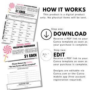 EDITABLE Valentine's Day Candy Gram Fundraiser for February - Etsy