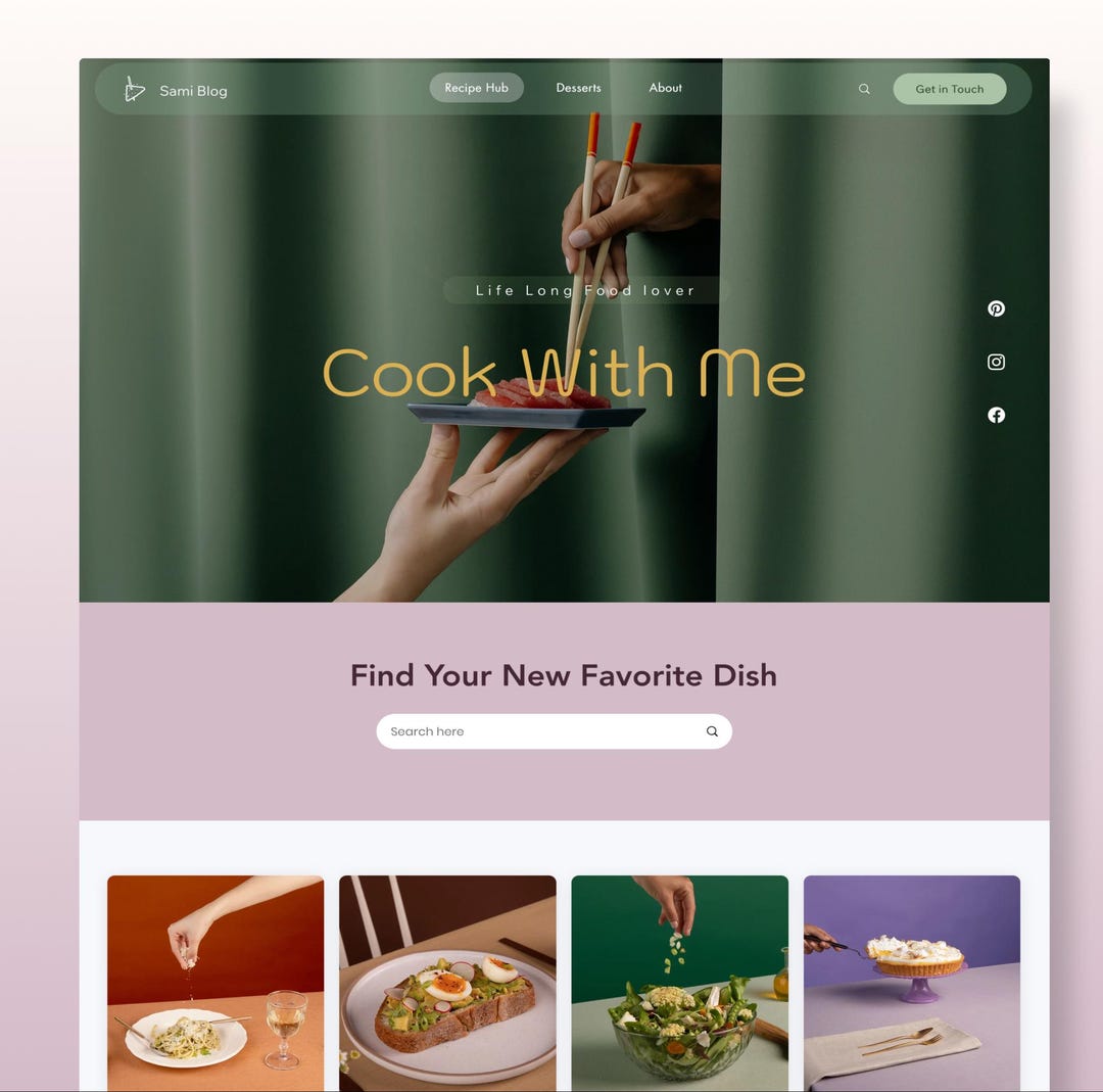 Food Blog Website Template for Wix Studio: Recipe Sharing, SEO ...