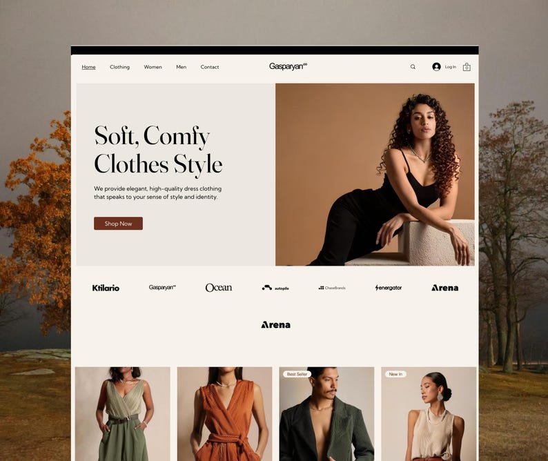 Wix Website Template: Fashion Boutique Clothing Theme - Etsy
