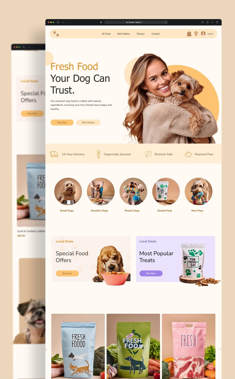 Dog Food Online Store Website Template for Wix | E-commerce Ready ...
