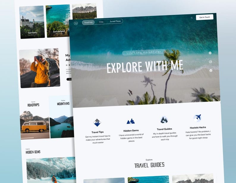 Wix Studio Travel Blog Website Template - Etsy