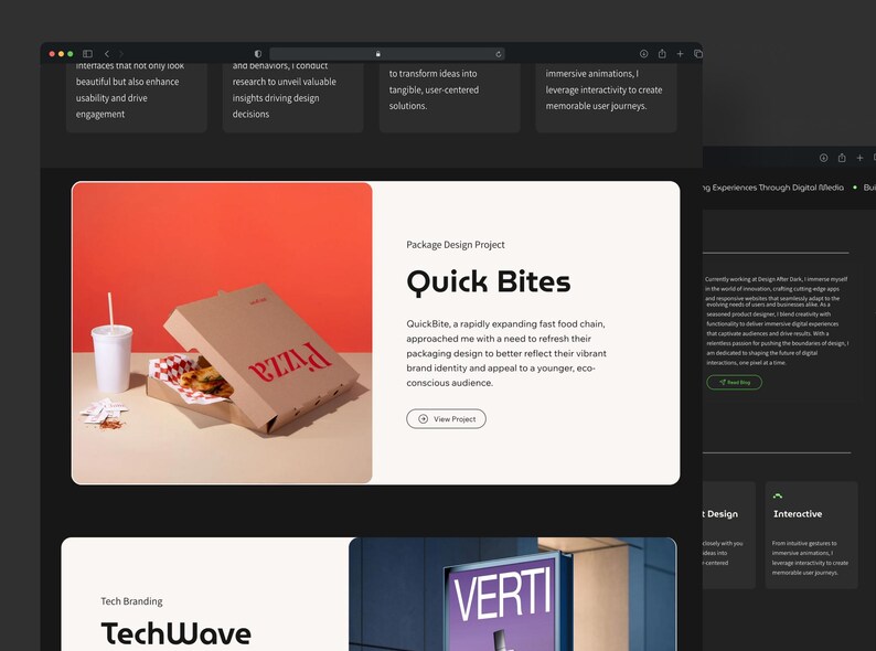 Dark Mode Design Portfolio | Portfolio UI/UX Wix Website Template ...