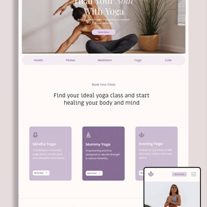 Yoga Pilates Studio Theme Website Template Wix | Wix Yoga Template ...