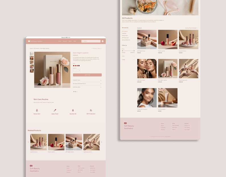 Beauty Website Template Beauty Wix Website Make-up E-commerce Shop Skin ...