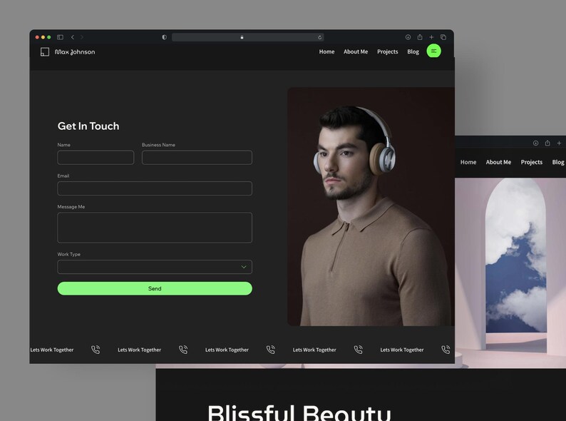 Dark Mode Design Portfolio | Portfolio UI/UX Wix Website Template ...