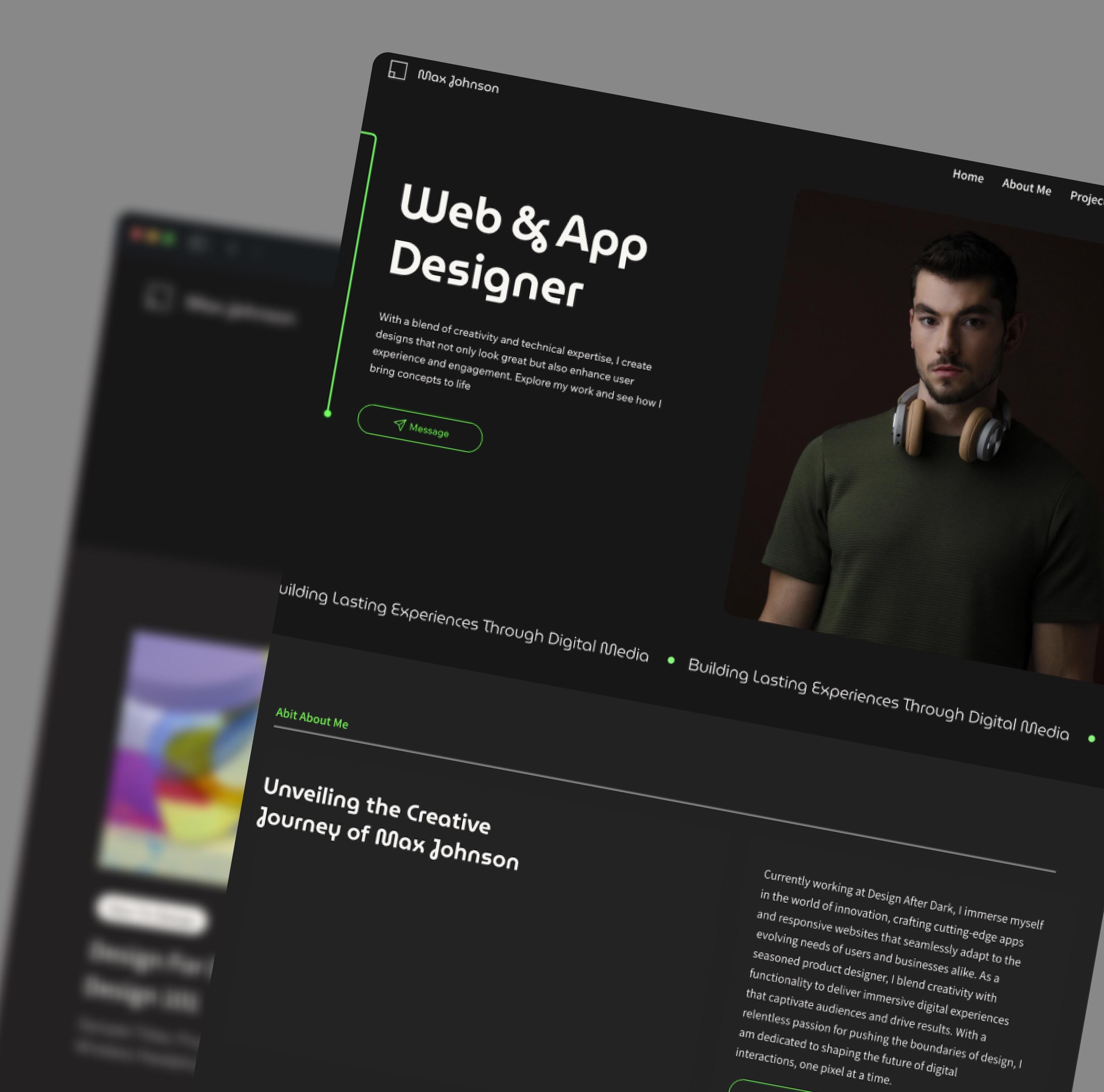 Dark Mode Design Portfolio | Portfolio UI/UX Wix Website Template ...