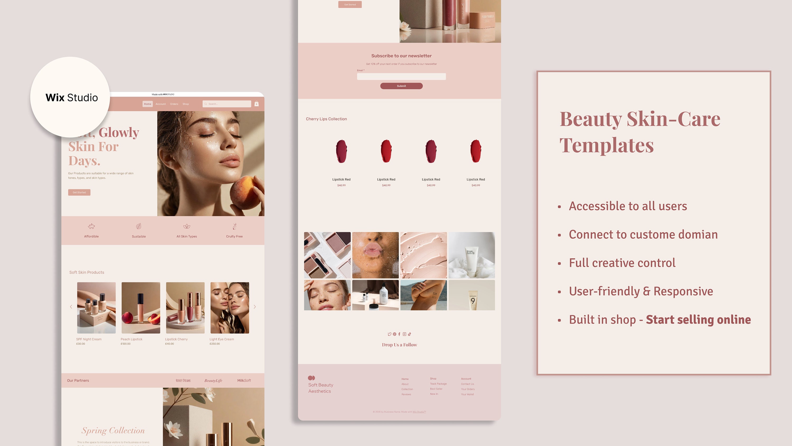 Beauty Website Template Beauty Wix Website Make-up E-commerce Shop Skin ...