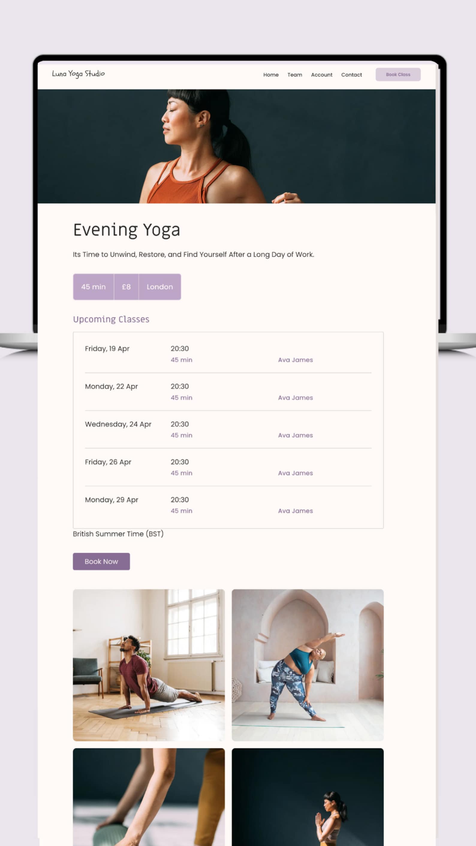 Yoga Pilates Studio Website Template Wix Wix Yoga Template Yoga Studio ...