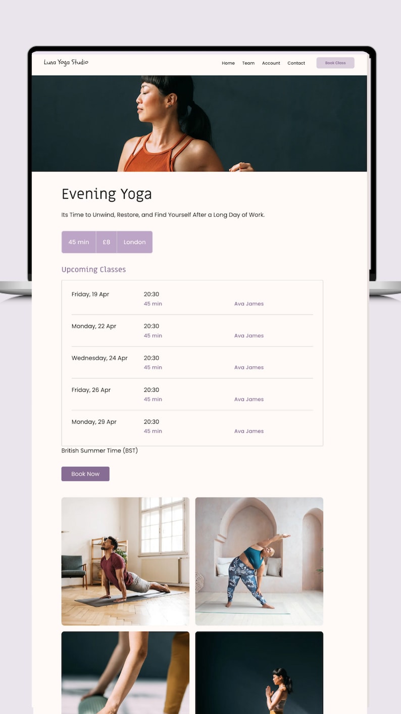 Yoga Pilates Studio Website Template Wix Wix Yoga Template Yoga Studio ...
