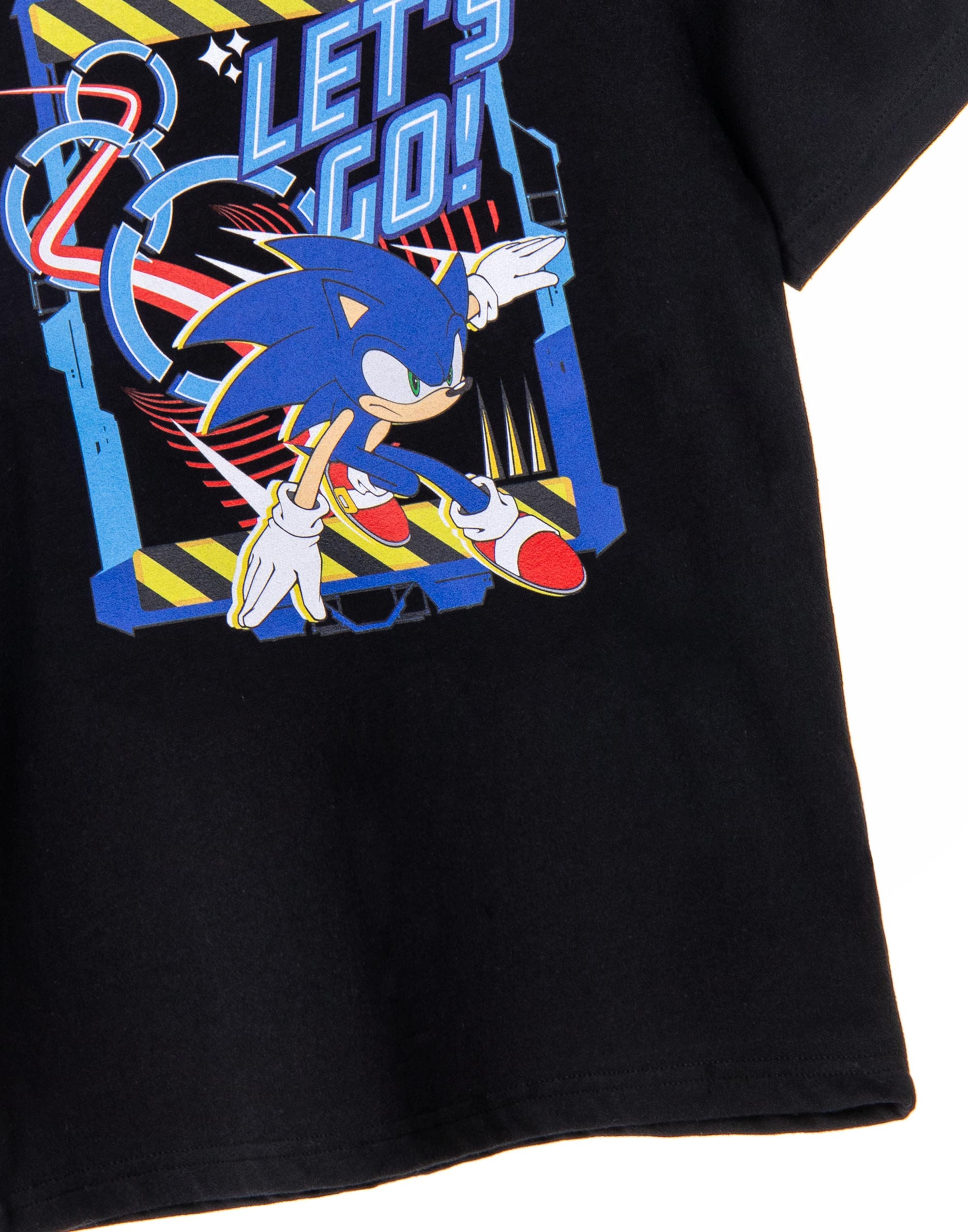 Sonic the Hedgehog Boys T-shirt Black Let's Go Graphic Tee for Kids ...