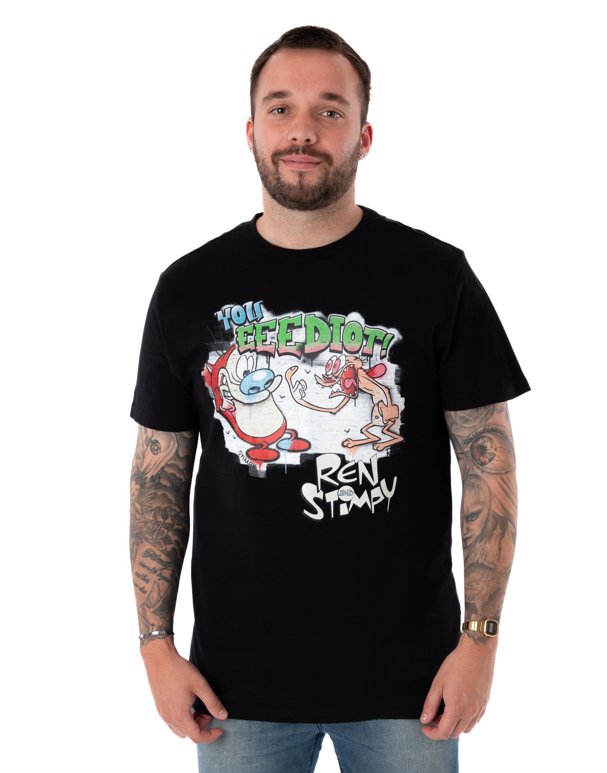 Nickelodeon Ren & Stimpy Mens T-shirt Adults Classic 90's Graphic Tee ...