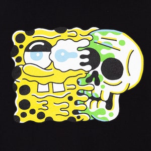 Spongebob Squarepants Mens Hoodie Adults Skull Graphic Hoodie in Black ...