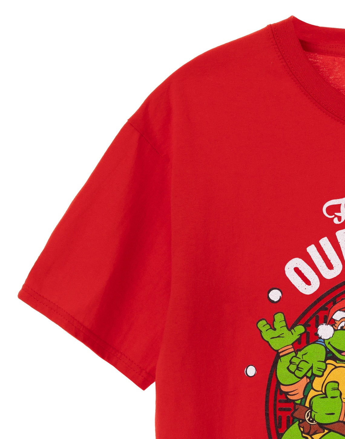 Teenage Mutant Ninja Turtles Mens Christmas T-shirt Red From Our Sewer ...