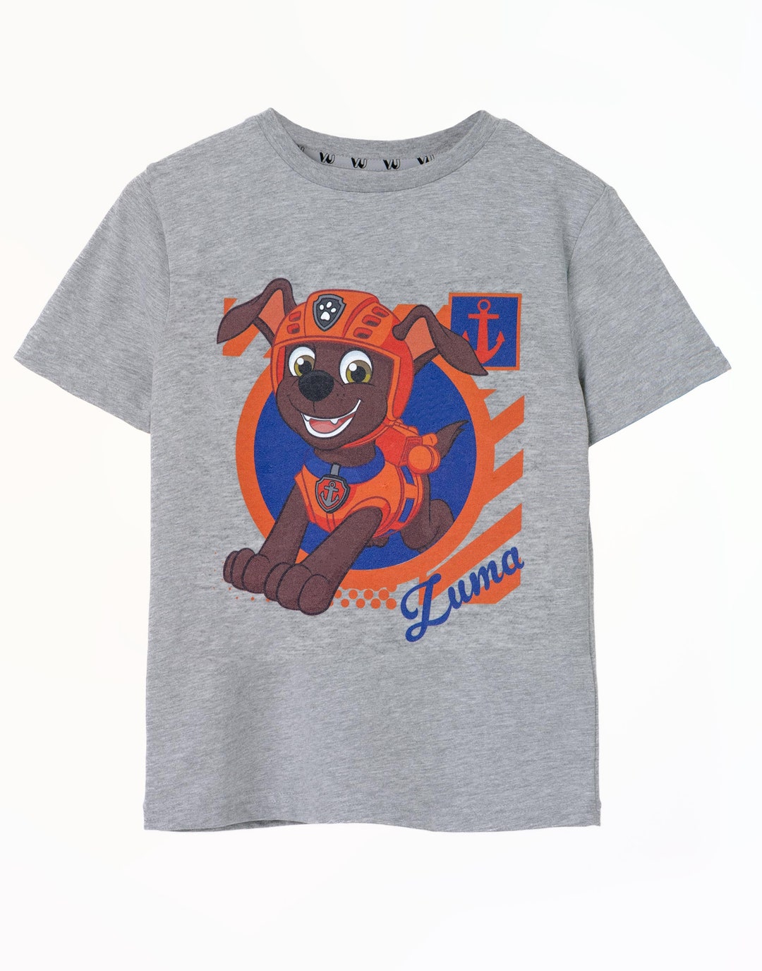 Paw Patrol Boys T-shirt in Grey Kids Zuma the Aquatic Pup Grey Marl ...