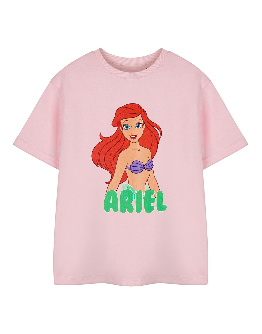 Disney Princess Ariel Girls Pink T-shirt Kids Graphic Tee Little ...