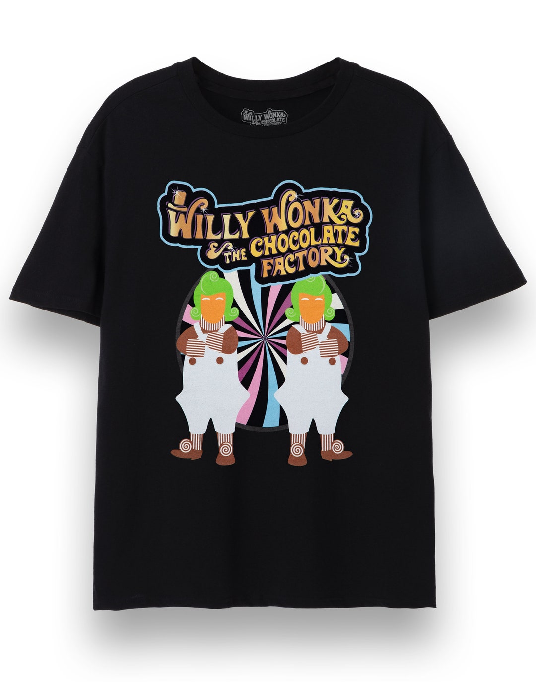 Willy Wonka T-shirt Oompa Loompas Dancing Graphic Tee in Black the ...