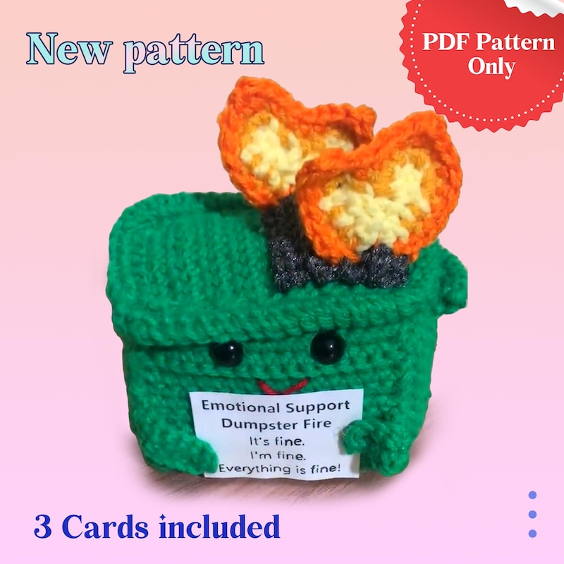 Emotional Support Dumpster Fire Crochet Pattern - Etsy