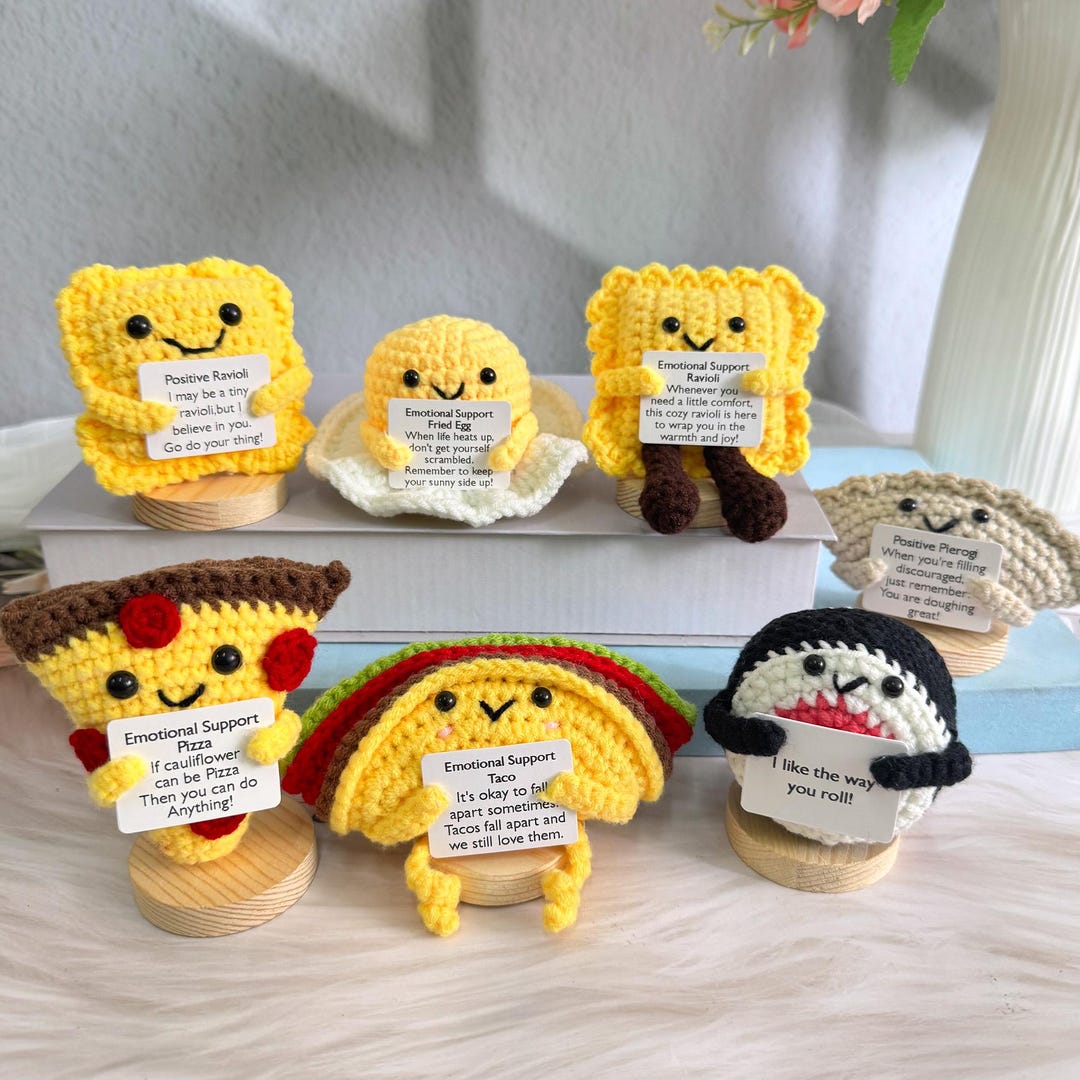 Emotional Support Crocheted Tucker/taco/ravioli/pierogi/pizza/sushi ...