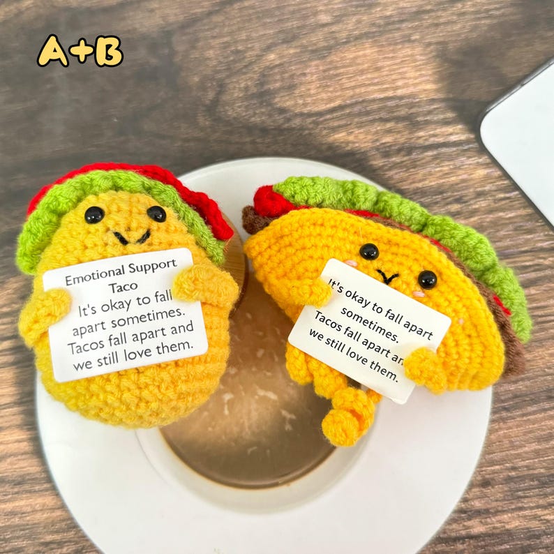 Emotional Support Taco,crochet Taco Plush,taco Lover,teacher Gift ...